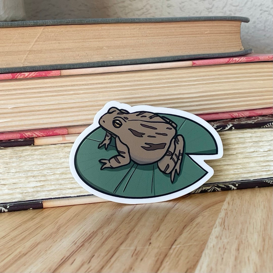 Toad on Lily Pad Sticker Cute Frog Sticker Vinyl Water Bottle Sticker ...