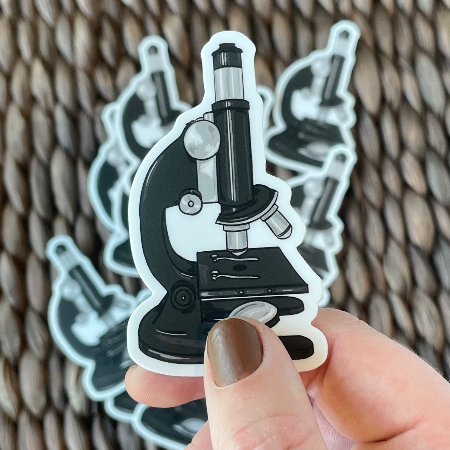 Vintage Microscope Sticker Graduation Gift for Scientist Vinyl Laptop ...