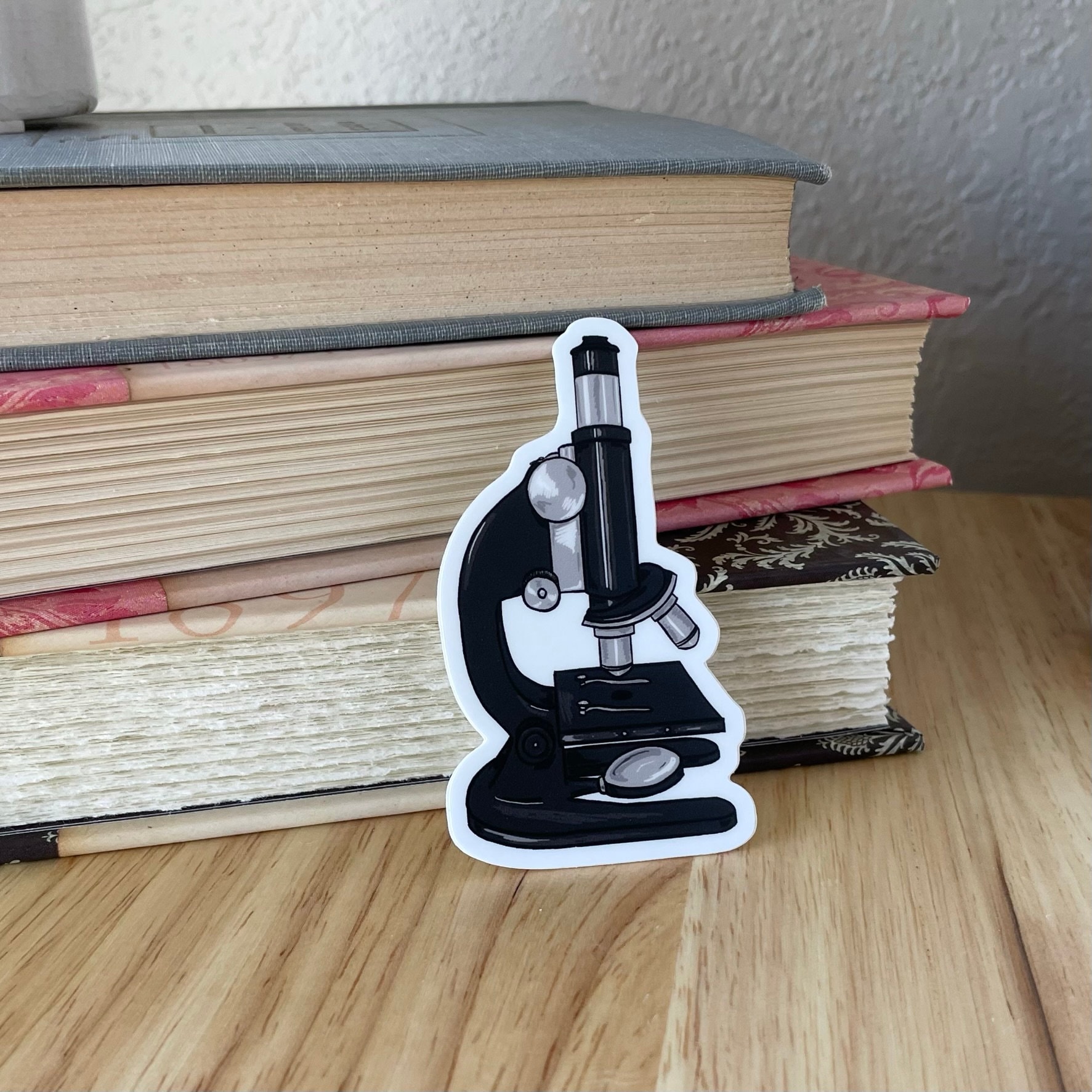 Vintage Microscope Sticker Graduation Gift for Scientist Vinyl Laptop ...