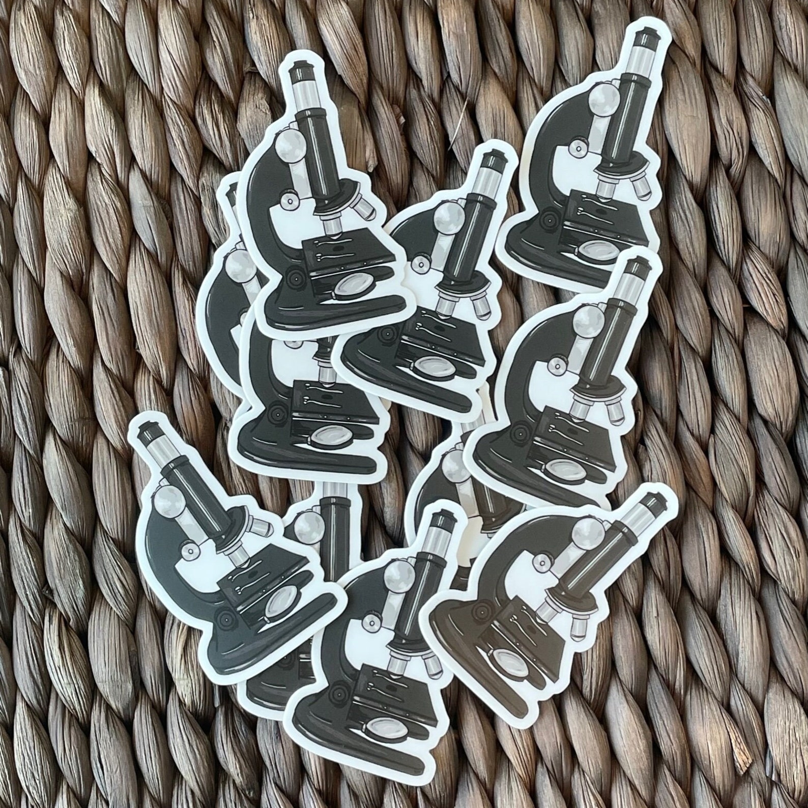 Vintage Microscope Sticker Graduation Gift for Scientist Vinyl Laptop ...