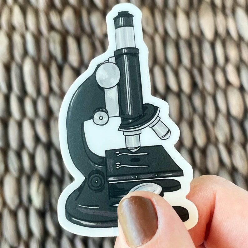 Vintage Microscope Sticker Graduation Gift for Scientist Vinyl Laptop ...