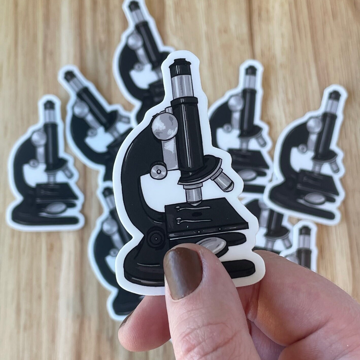 Vintage Microscope Sticker Graduation Gift for Scientist Vinyl Laptop ...