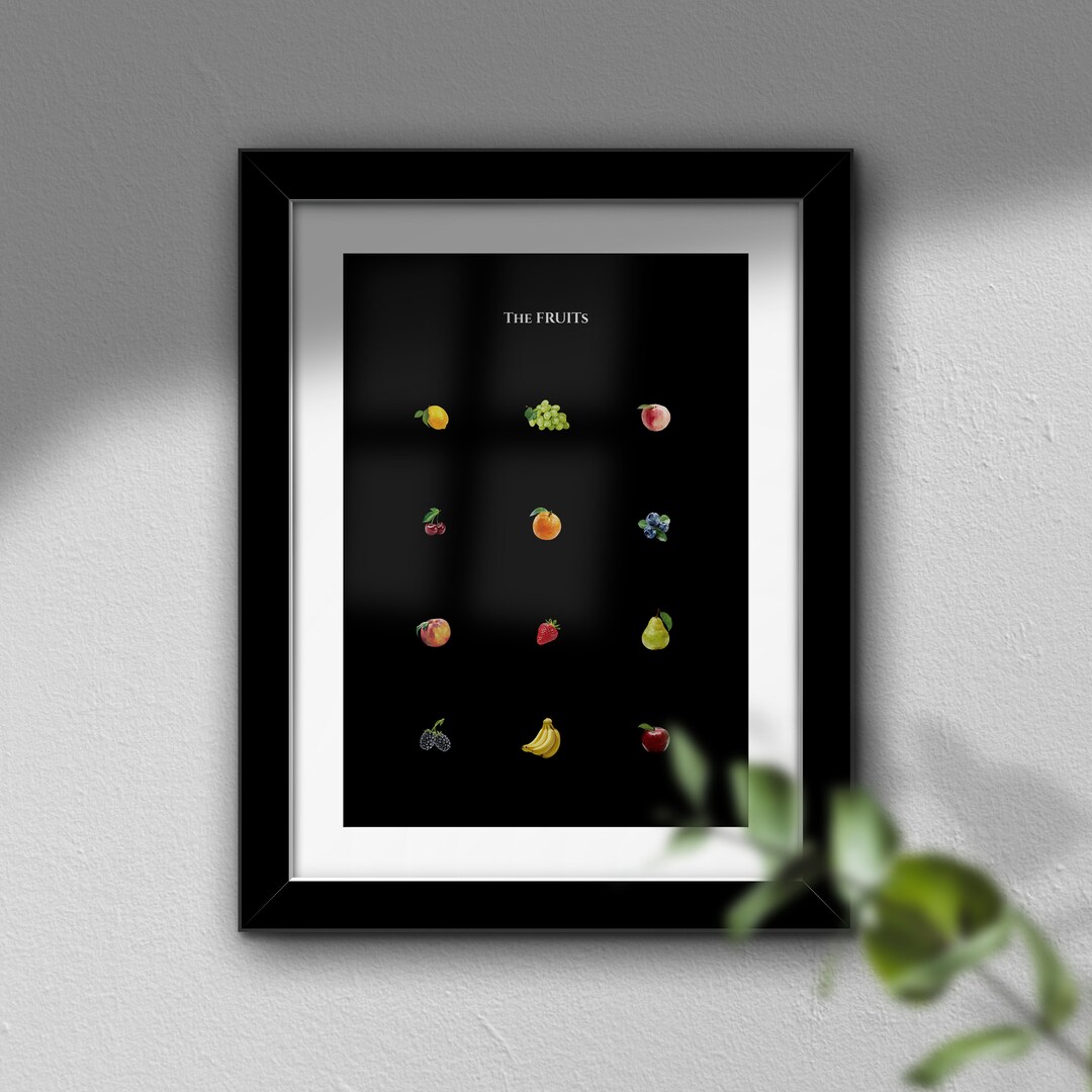 FRUIT Print, PRINTABLE Art, Fruit Decor, KITCHEN Wall Art, Kids Room ...