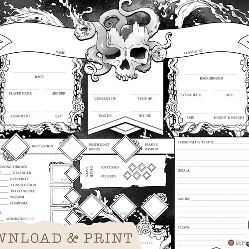 Western Character Sheet Dnd 5e - Etsy