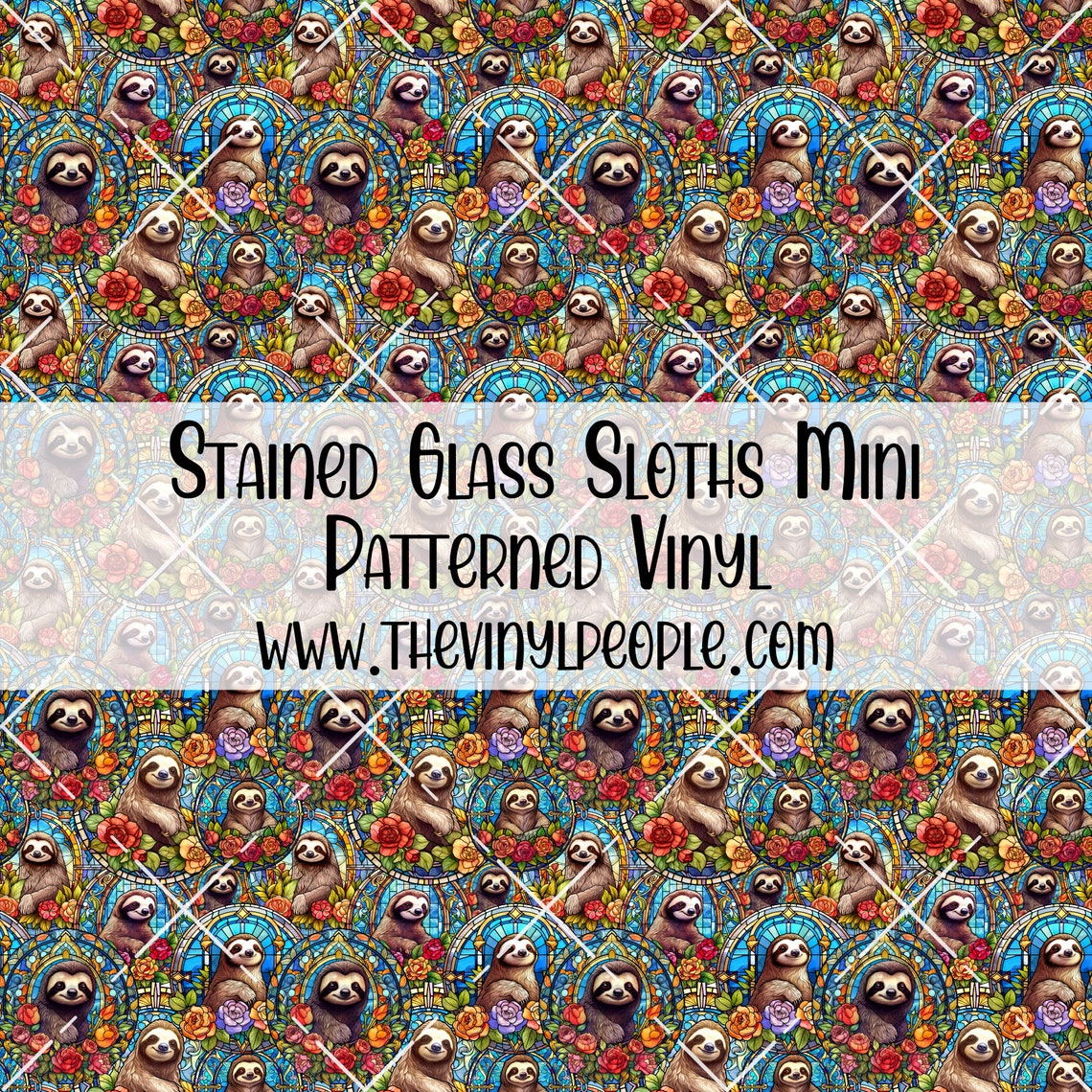 Stained Glass Sloths Patterned Vinyl - Etsy