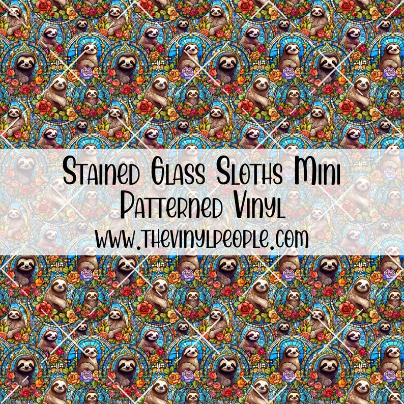 Stained Glass Sloths Patterned Vinyl - Etsy