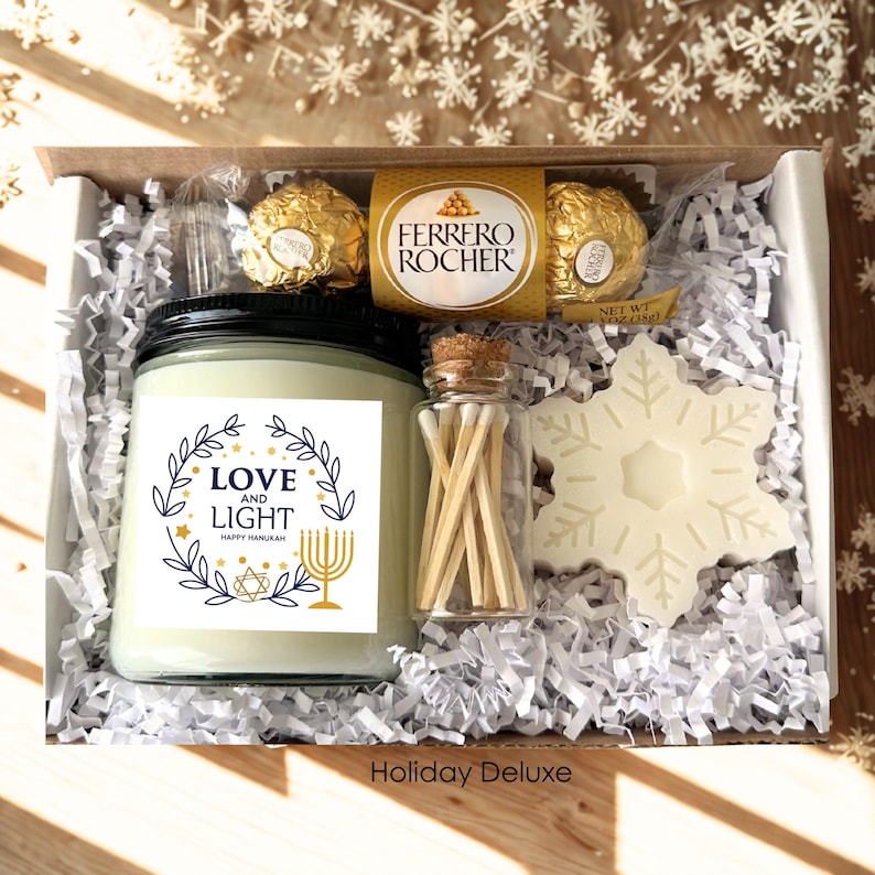 HANNUKAH CANDLE GIFT Box: Chanukkah Present for Friends and Family, 8 ...