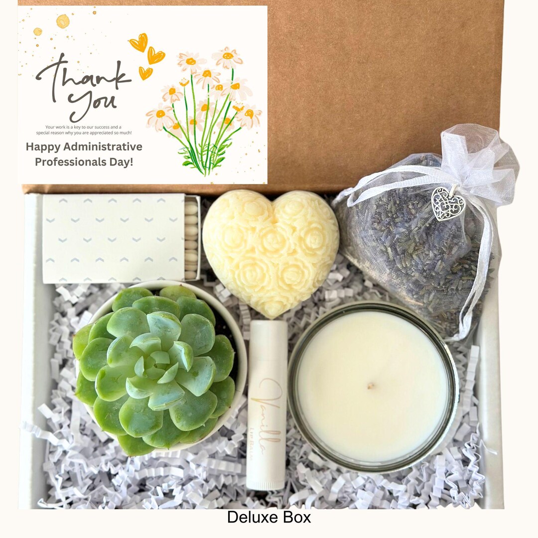 EMPLOYEE ADMINISTRATIVE APPRECIATION Day Gift, Candle & Succulent Spa ...