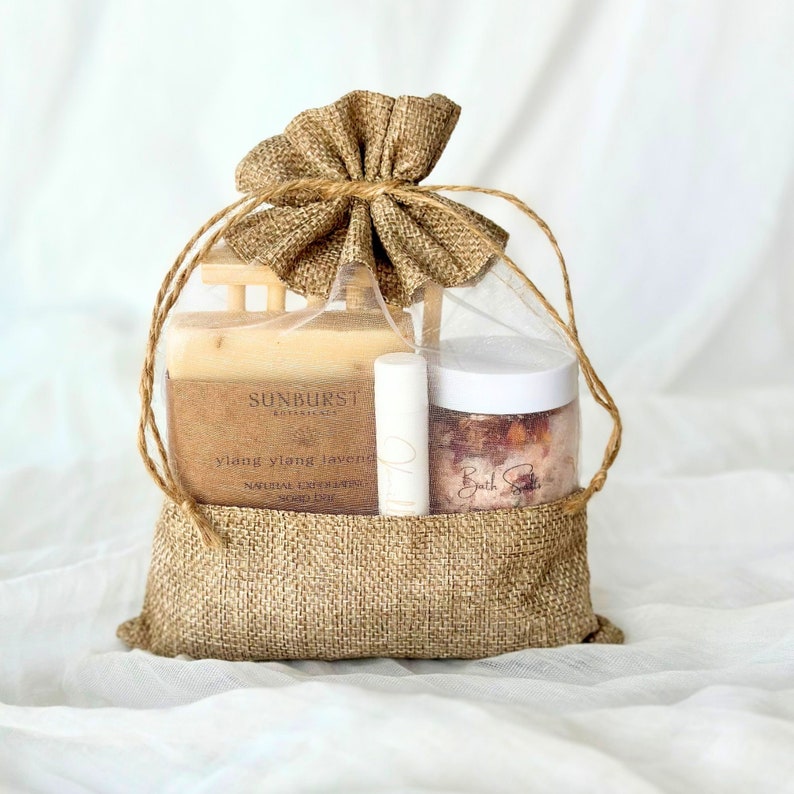 SPA GIFT BAG With Handcrafted Soap, Body Butter or Bath Salts, Lip Balm ...