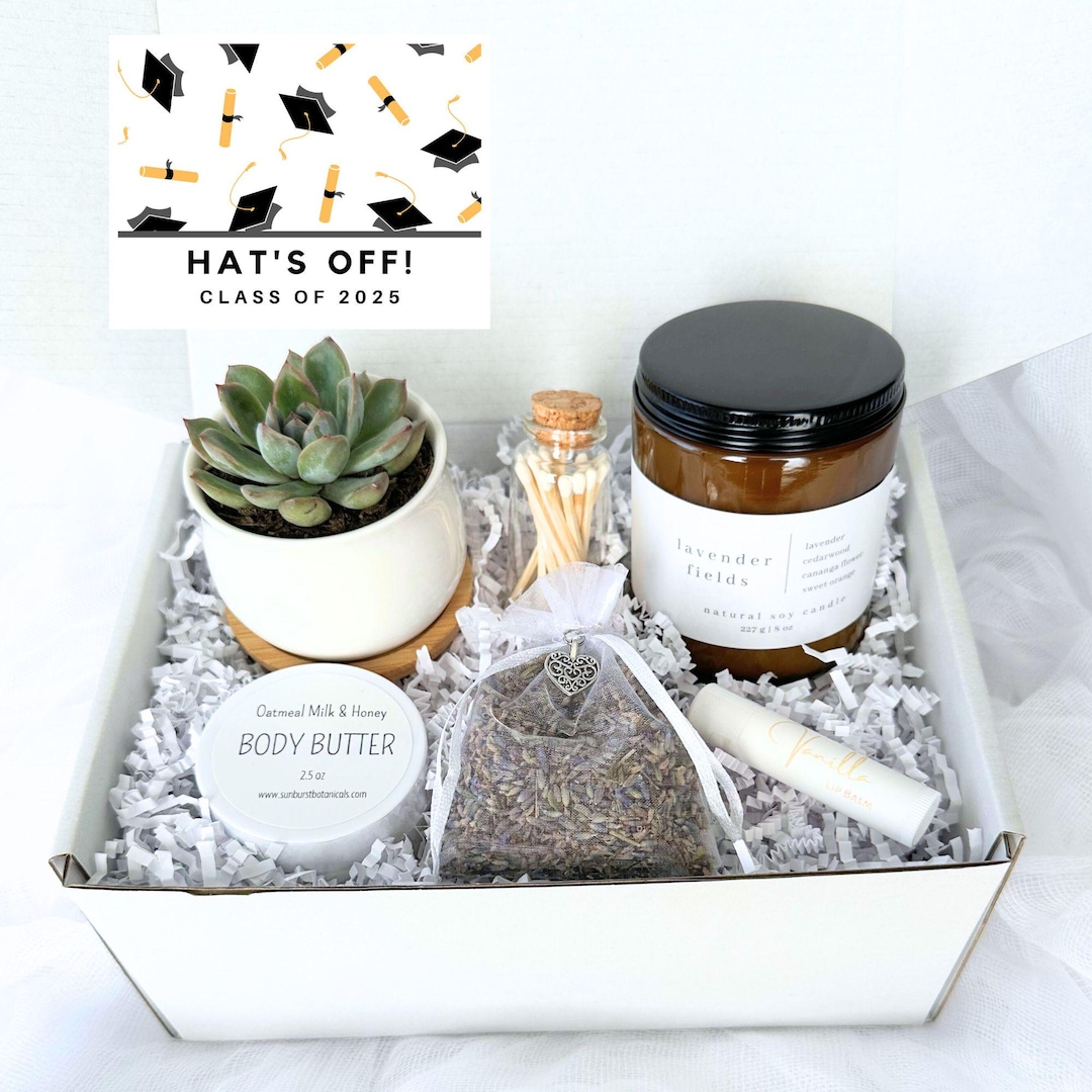 GRADUATION GIFT BOX With Succulent & Candle, Class of 2025 ...