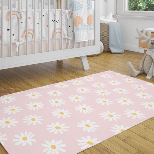 Yellow Round Crochet Rug NURSERY RUG Area Rug Kids | Etsy