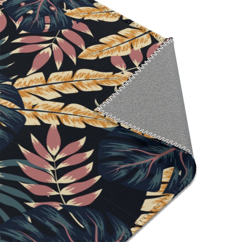 Tropical Area Rug Pink Yellow Blue Black Area Rug Tropical - Etsy