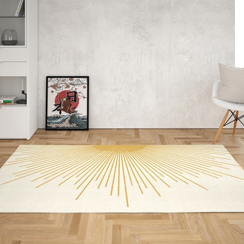 Boho Sun Area Rug Abstract Sun Minimalist Area Rug Geometric - Etsy