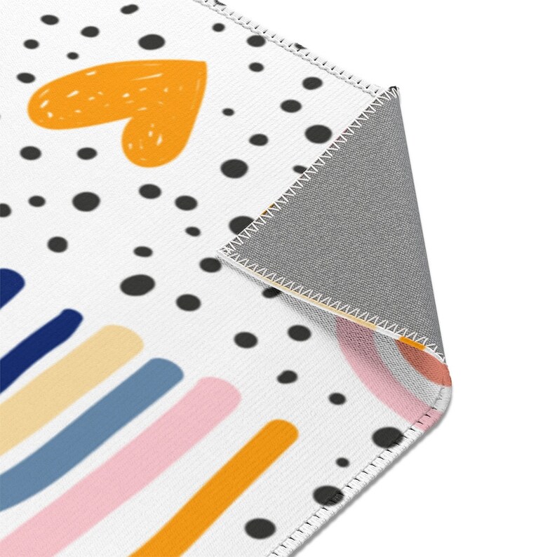 Rainbow Area Rug Polka Dots Colorful Boho Rainbow Nursery - Etsy
