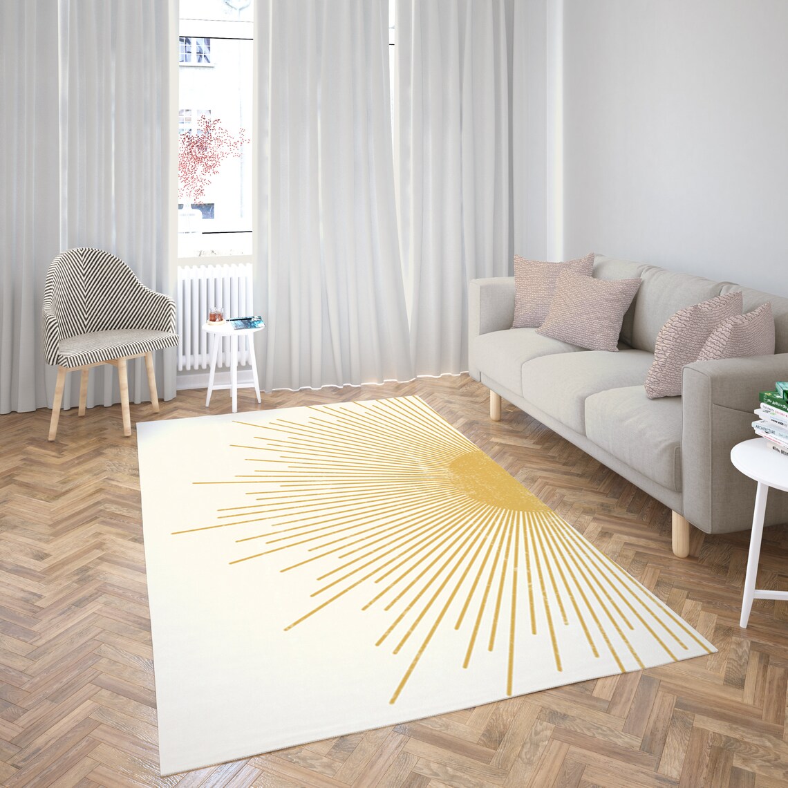 Boho Sun Area Rug Abstract Sun Minimalist Area Rug Geometric - Etsy