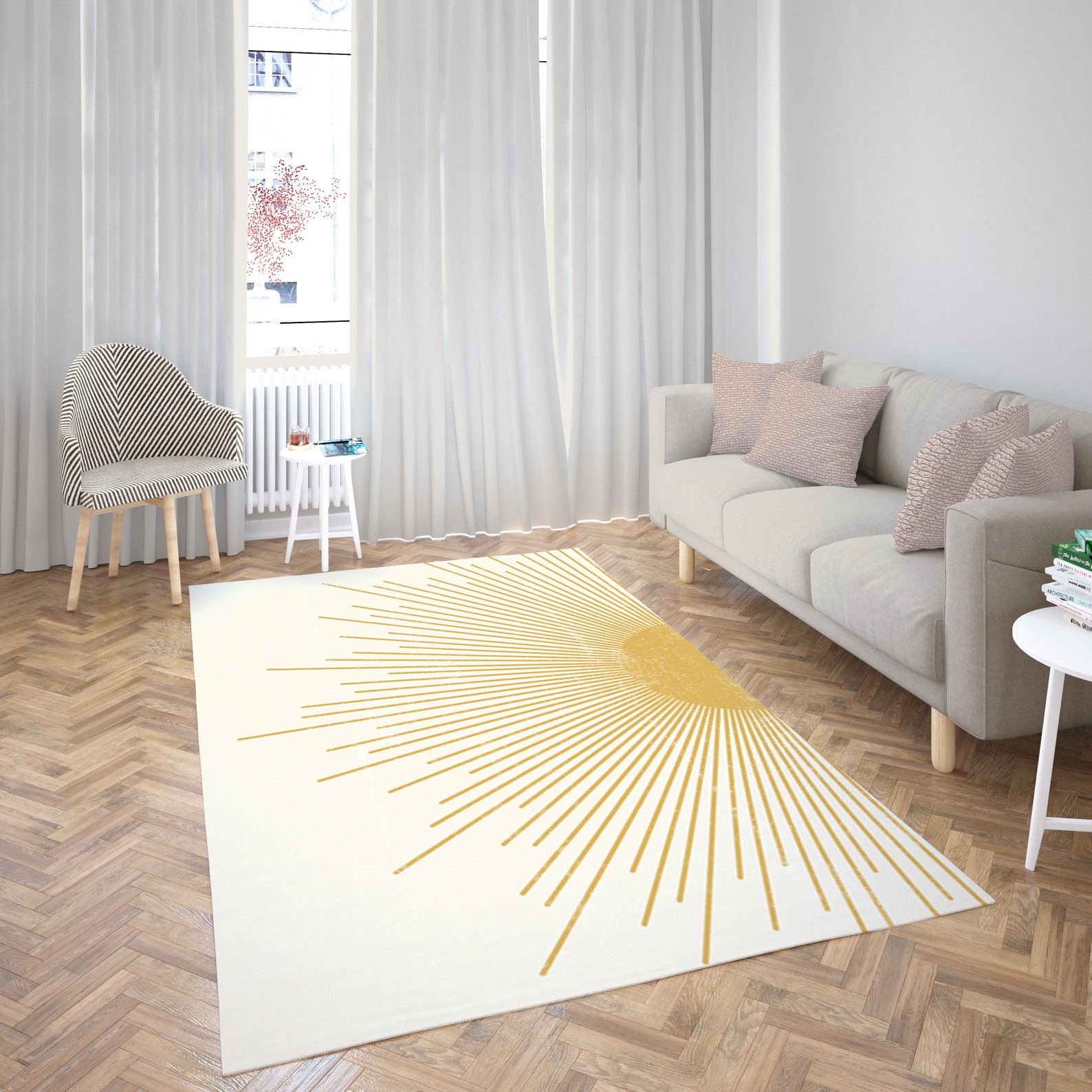 Boho Sun Area Rug Abstract Sun Minimalist Area Rug Geometric | Etsy