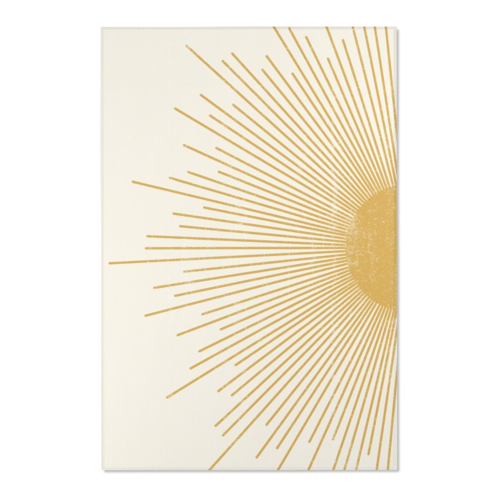 Boho Sun Area Rug Abstract Sun Minimalist Area Rug Geometric - Etsy