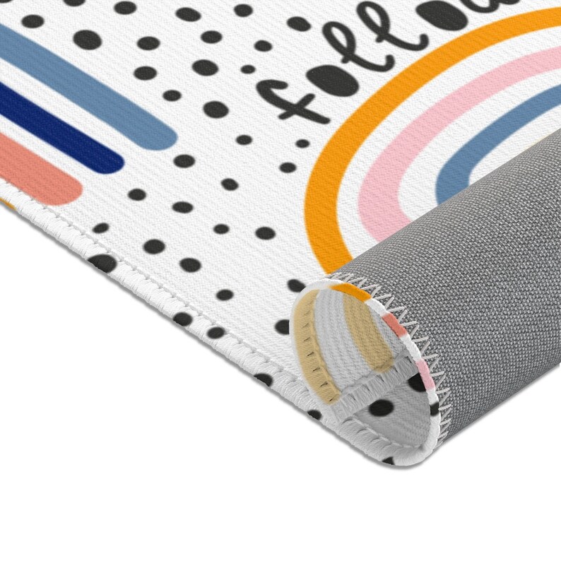 Rainbow Area Rug Polka Dots Colorful Boho Rainbow Nursery - Etsy