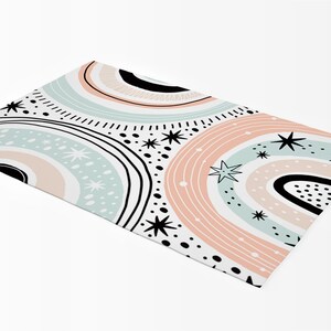 Boho Rainbow Nursery Rug Pink Blue Boho Area Rug Cute - Etsy