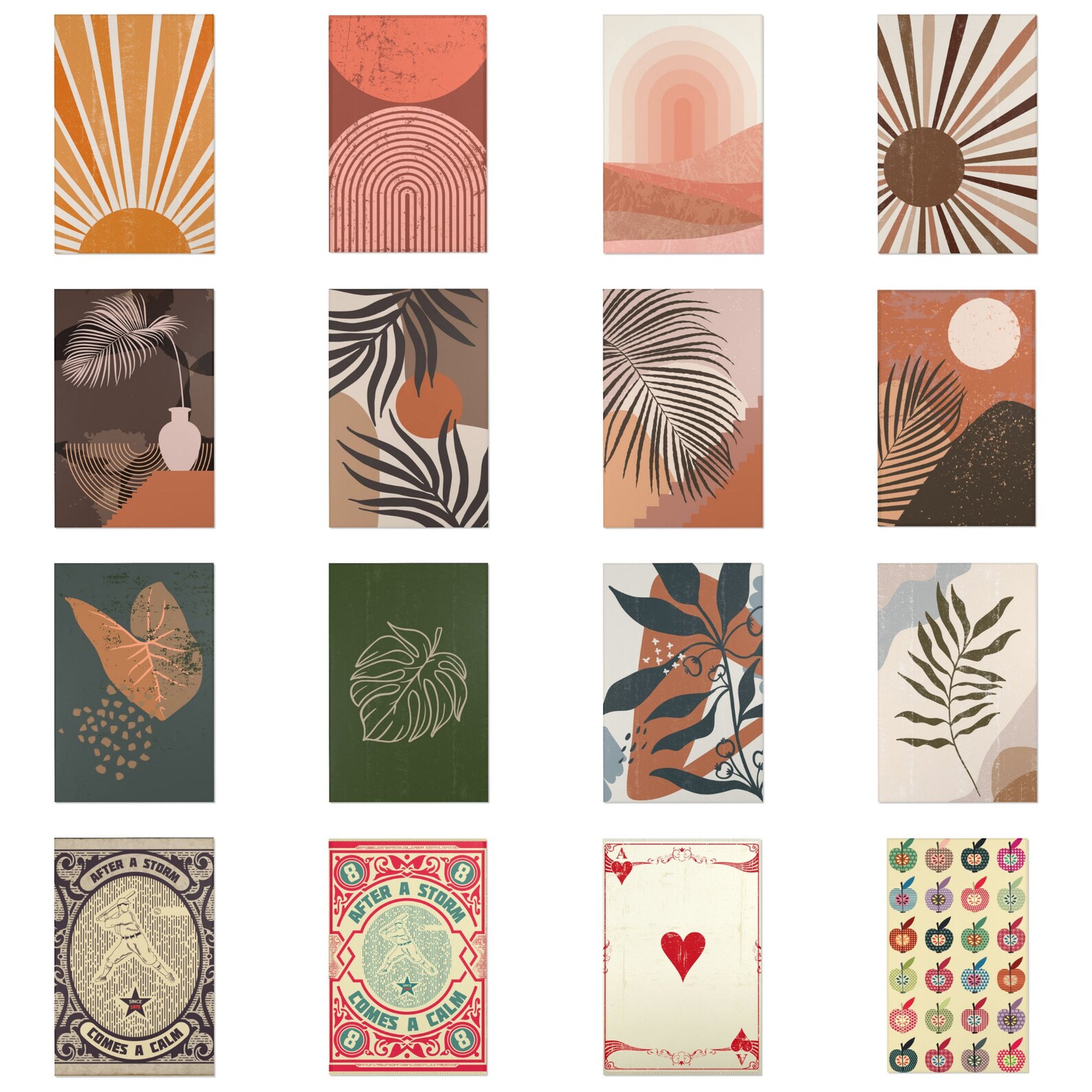 Boho Sun Area Rug, Botanical Leaf Area Rug, Boho Plant Rug, Palm Leaf ...