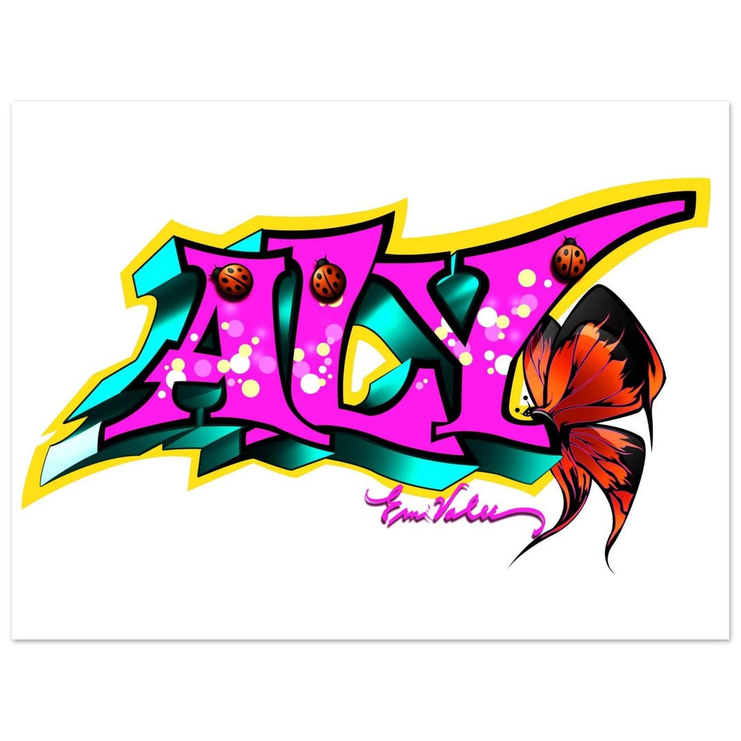 ALY Graffiti Name Art Poster, Personalized 3D Design - Etsy