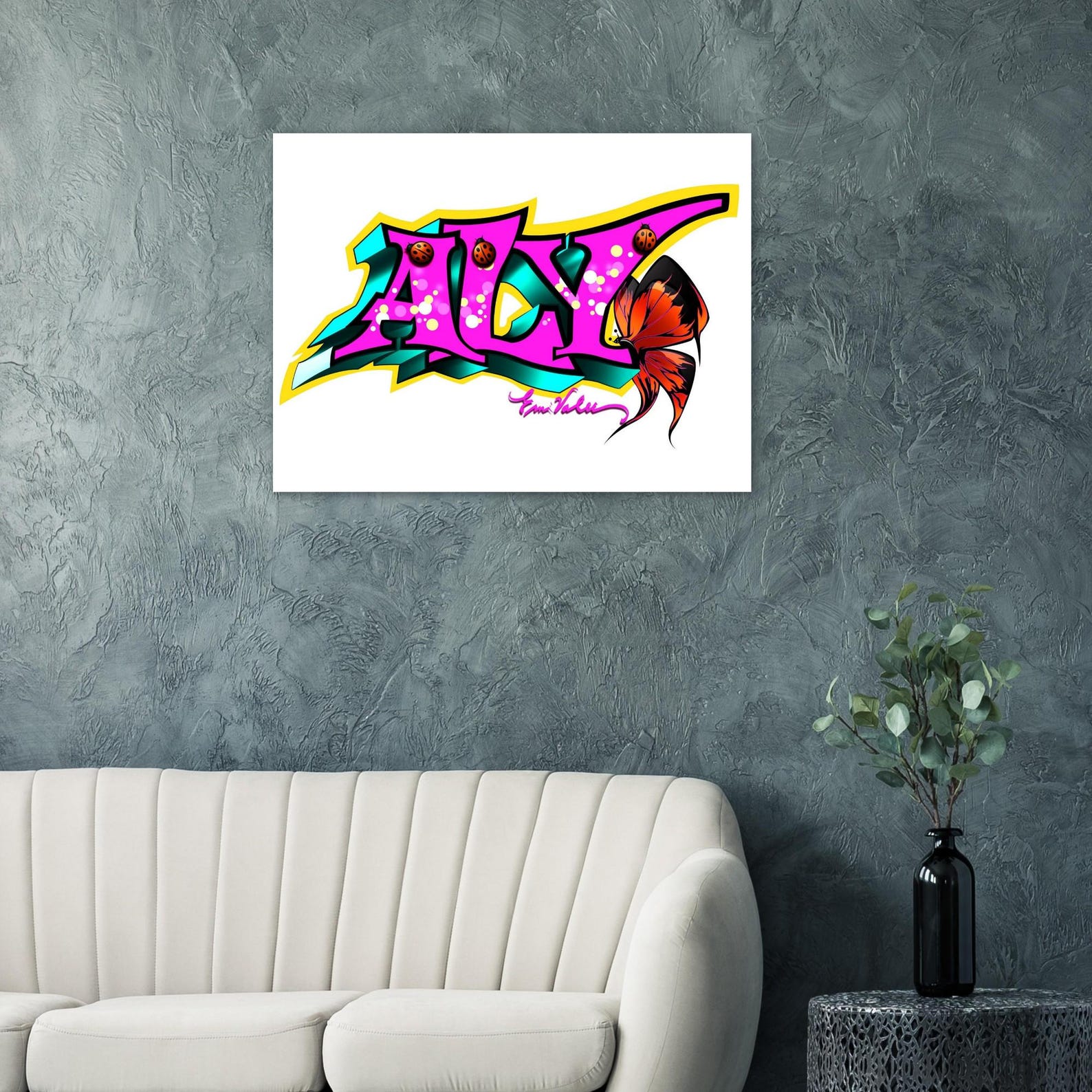 ALY Graffiti Name Art Poster, Personalized 3D Design - Etsy