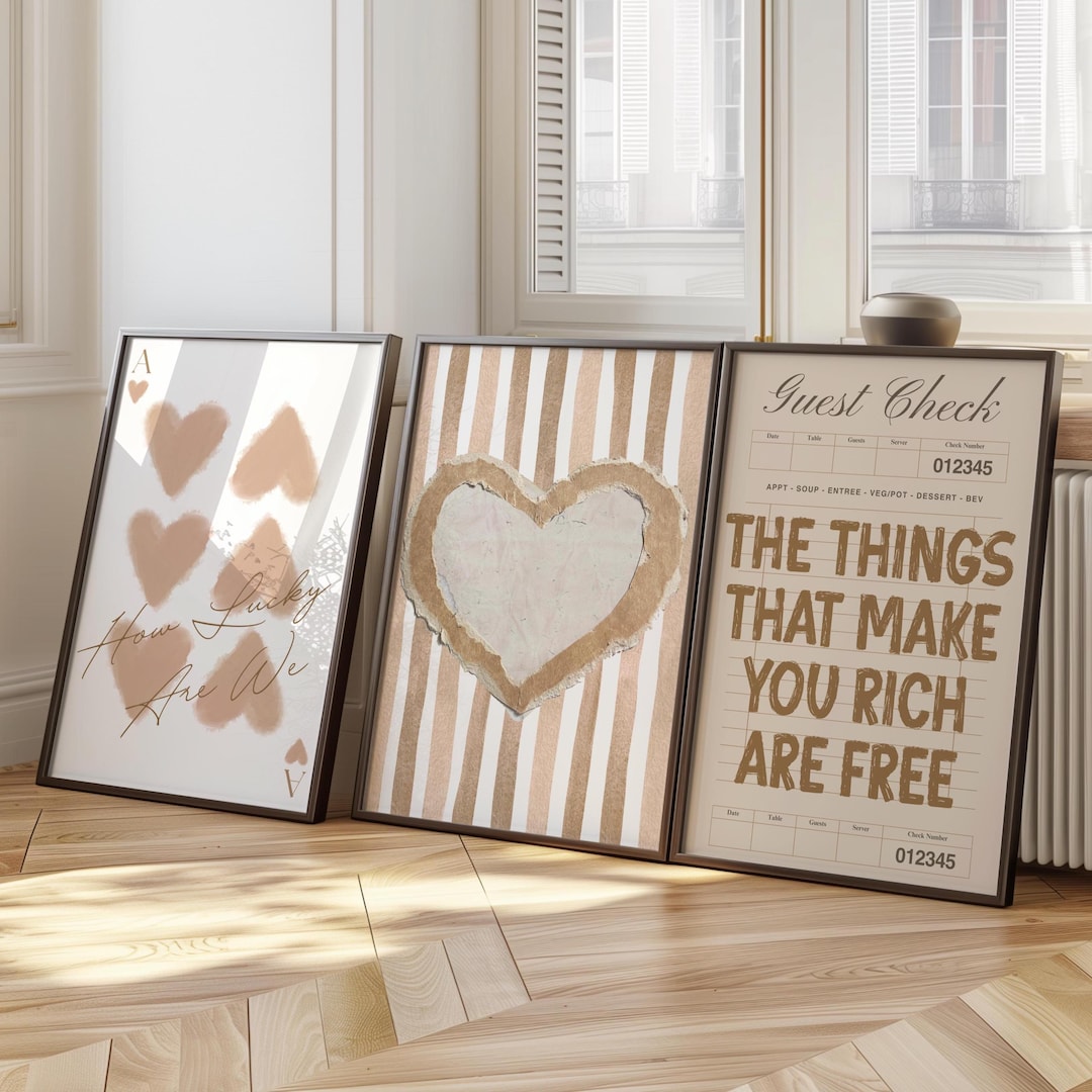 Neutral Love Print Set, Cozy Heart Wall Art (digital Download) - Etsy