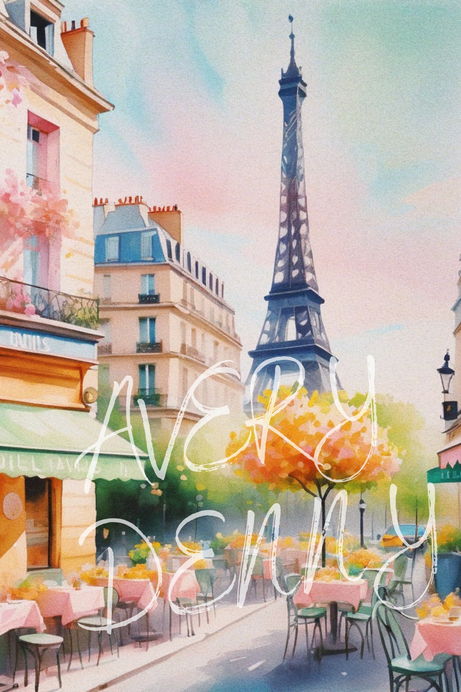 Paris Oil Painting Art Print Set of 3, Preppy Wall Art, Pastel Painting ...