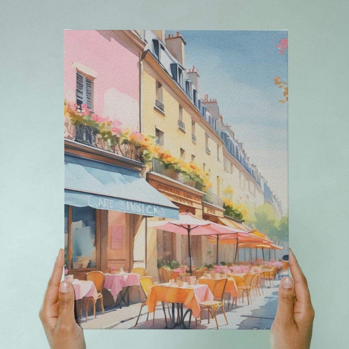 Paris Oil Painting Art Print Set of 3, Preppy Wall Art, Pastel Painting ...