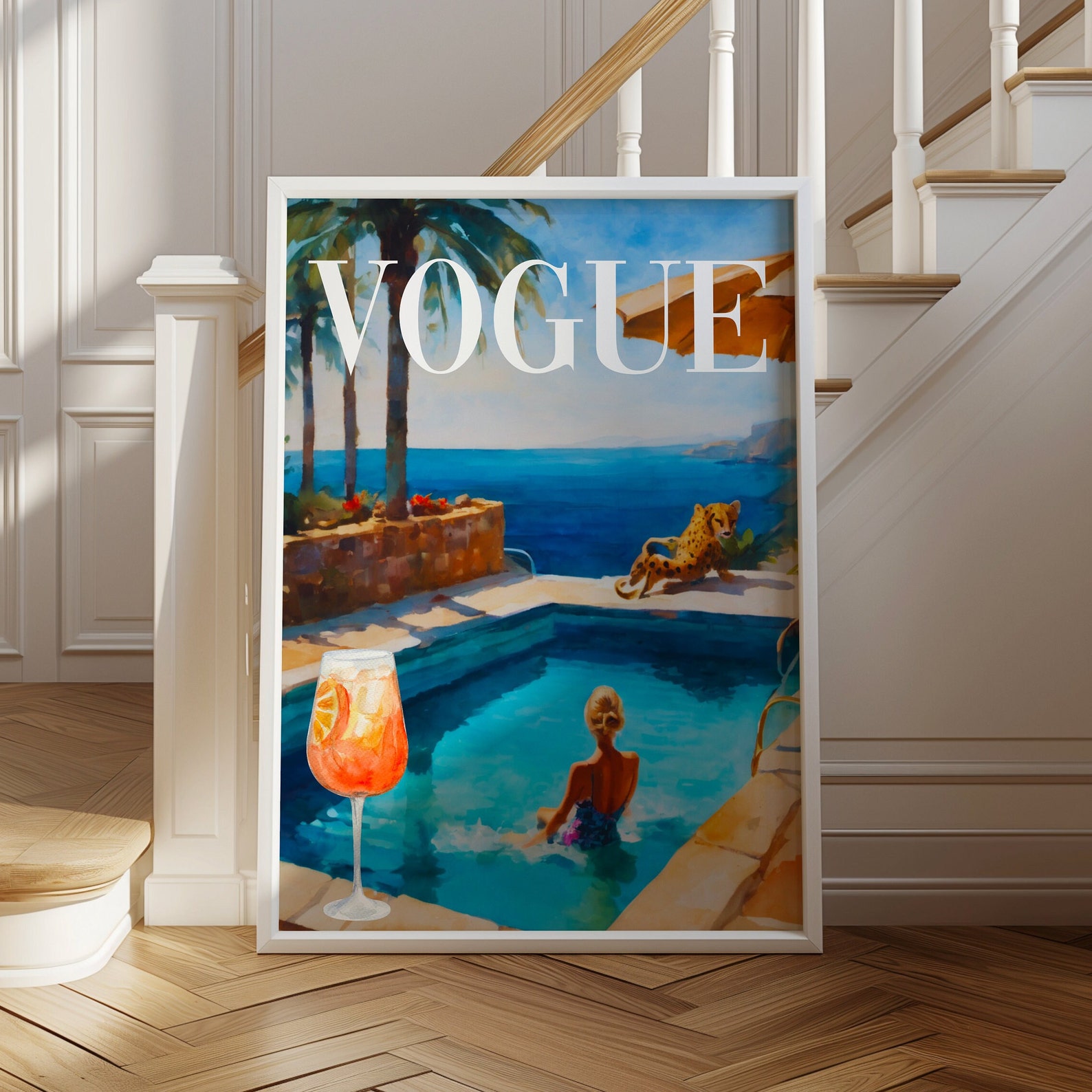 Retro Magazine - Aperol Spritz - Pool Summer - Digital Print - Bar Cart ...