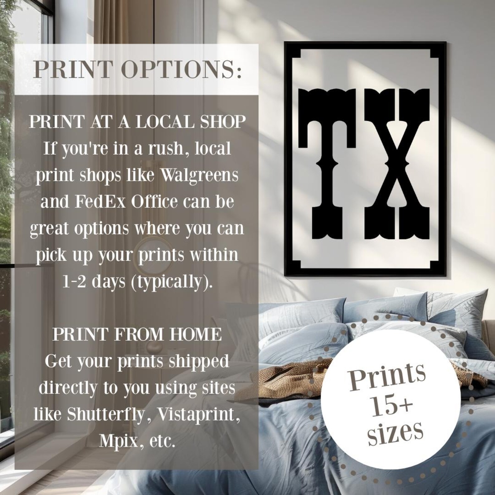 Texas State Initials Print, Western Rustic Decor (digital Download) - Etsy