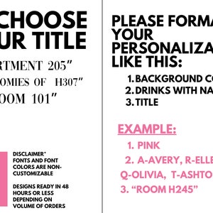 Custom Personalized Roommate Wall Decor- DIGITAL DOWNLOAD- Preppy ...