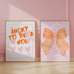 Lucky Vol Print Set of 3, Preppy Wall Art, UNIVERSITY OF TENNESSEE, Bow ...