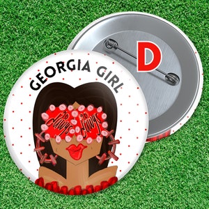 University of Georgia - Georgia Girl- Gameday Pinback Buttons 3" - Etsy