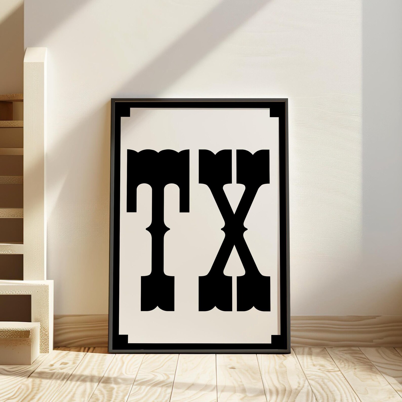 Texas State Initials Print, Western Rustic Decor (digital Download) - Etsy