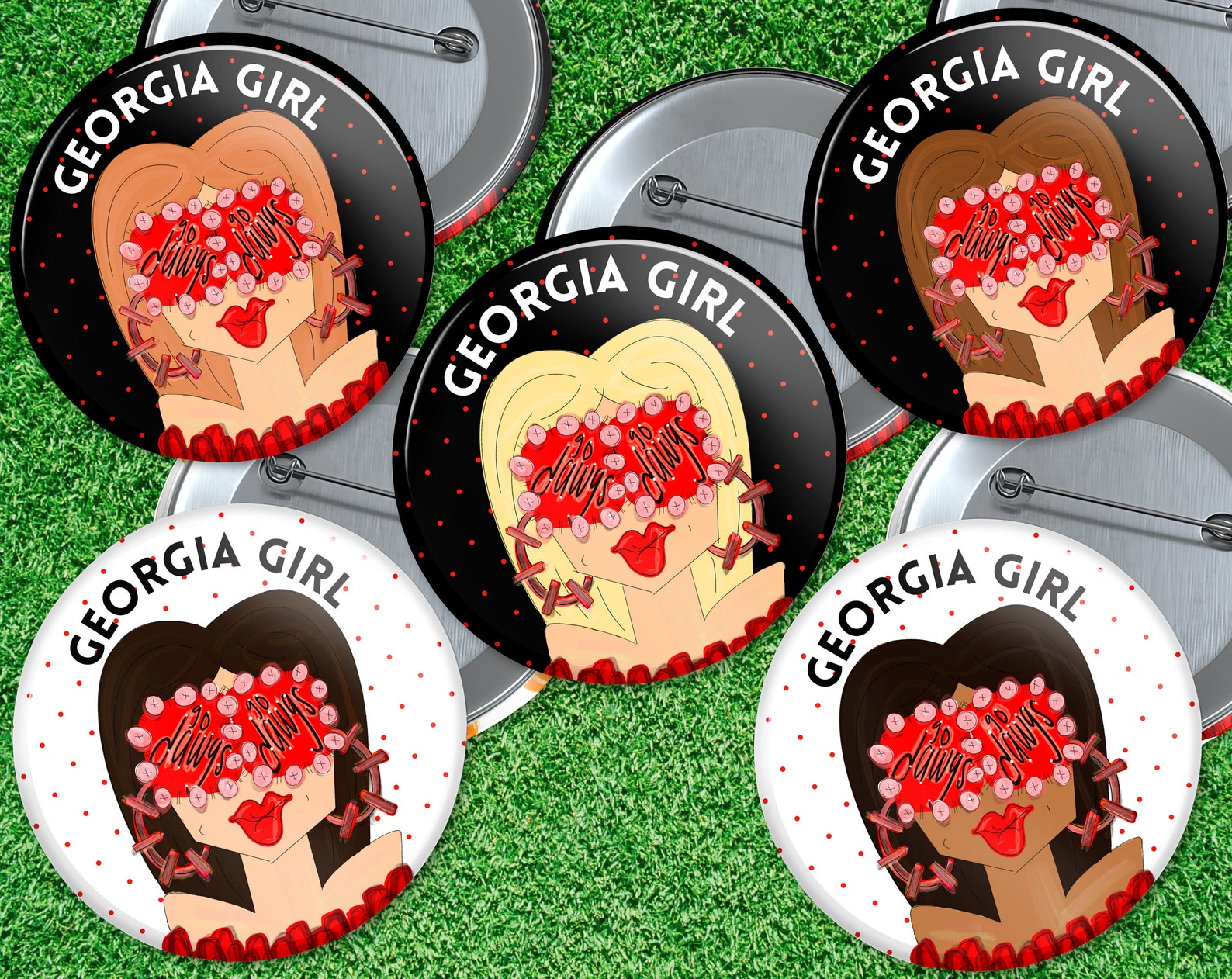 University of Georgia - Georgia Girl- Gameday Pinback Buttons 3" - Etsy