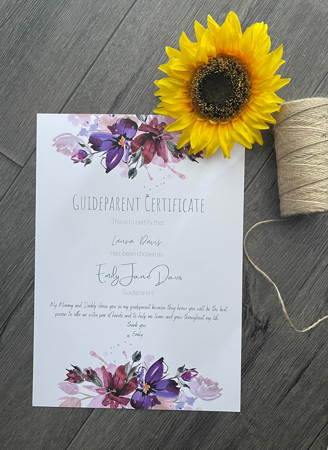 Guide Parent Certificate - Etsy