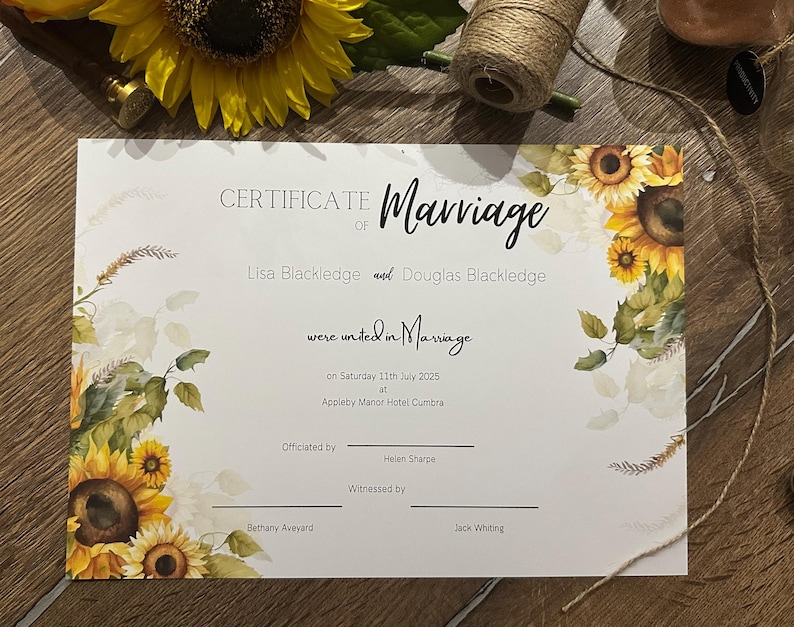 Marriage & Vow Renewal Certificate - Etsy