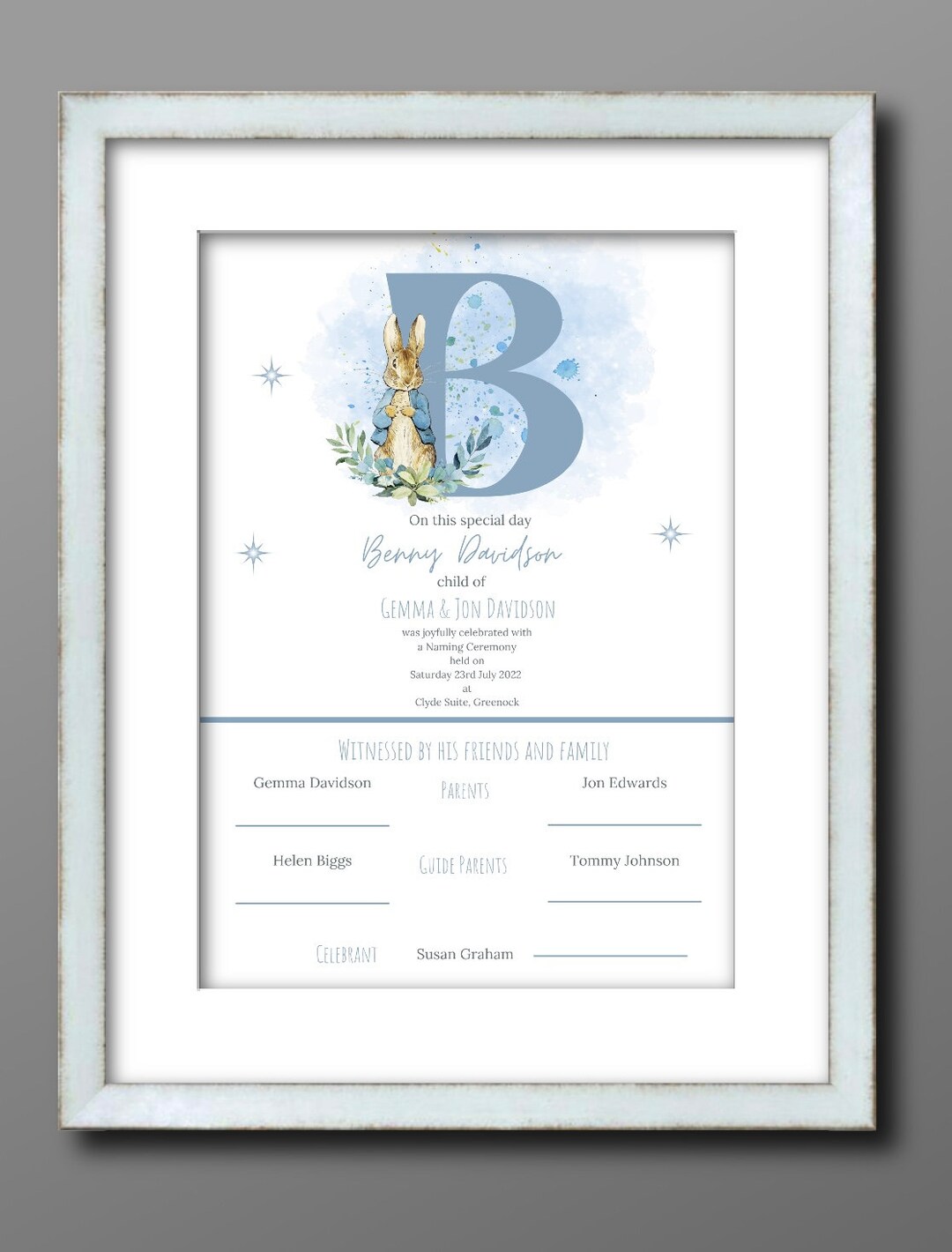 Baby Naming Certificate - Etsy