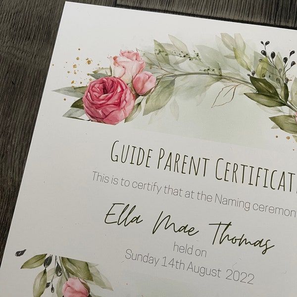 Guide Parent Certificate - Etsy