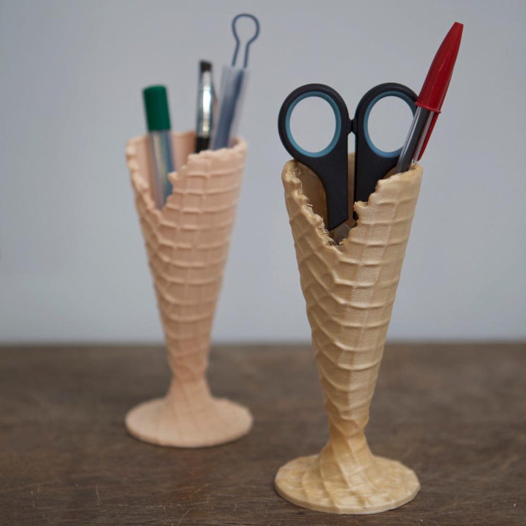 Waffle Cone-shaped Pencil, Pen, Holder! It Will Even Hold Your Ice ...