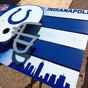Indianapolis Colts Custom Wood Helmet Sign 26x15 - Etsy