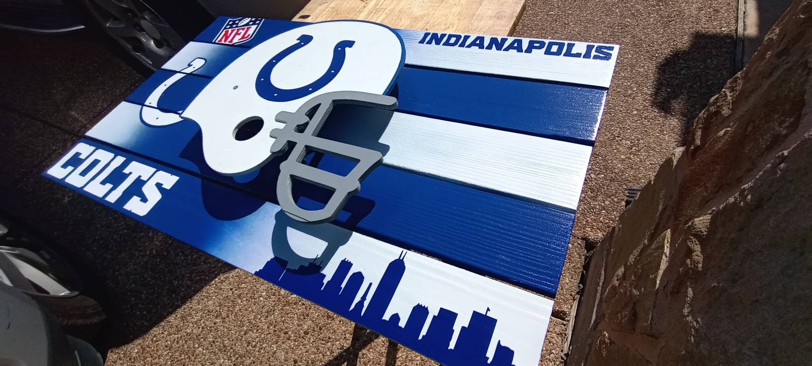 Indianapolis Colts Custom Wood Helmet Sign 26x15 - Etsy