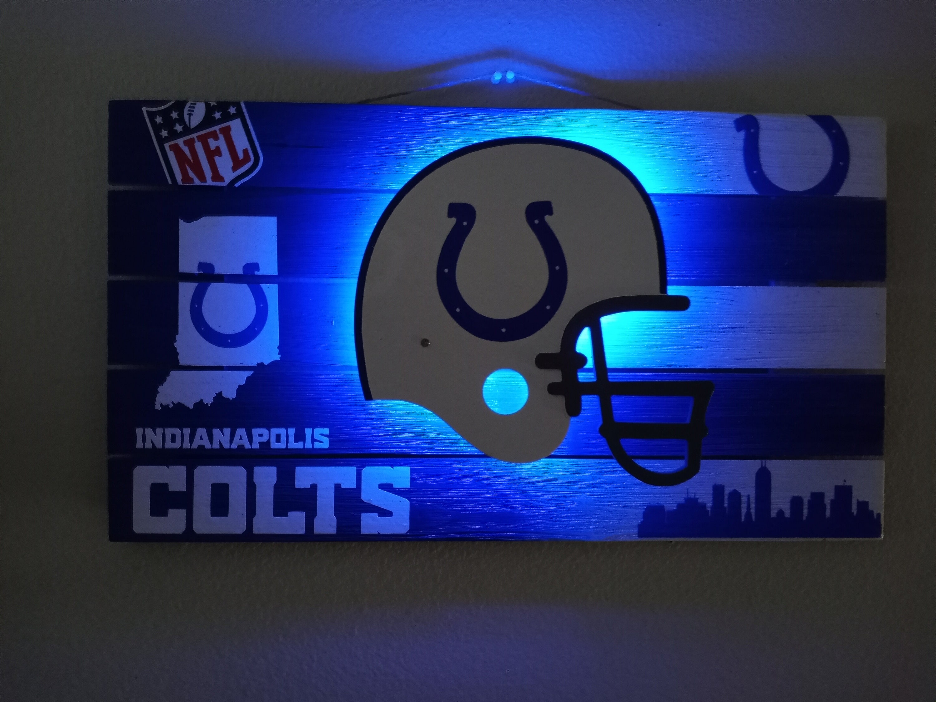 Indianapolis Colts Custom Wood Helmet Sign 26x15 - Etsy