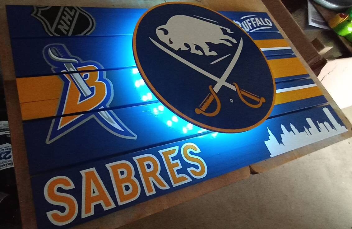 Buffalo Sabres Wooden LED Mn Cave Sign - Etsy