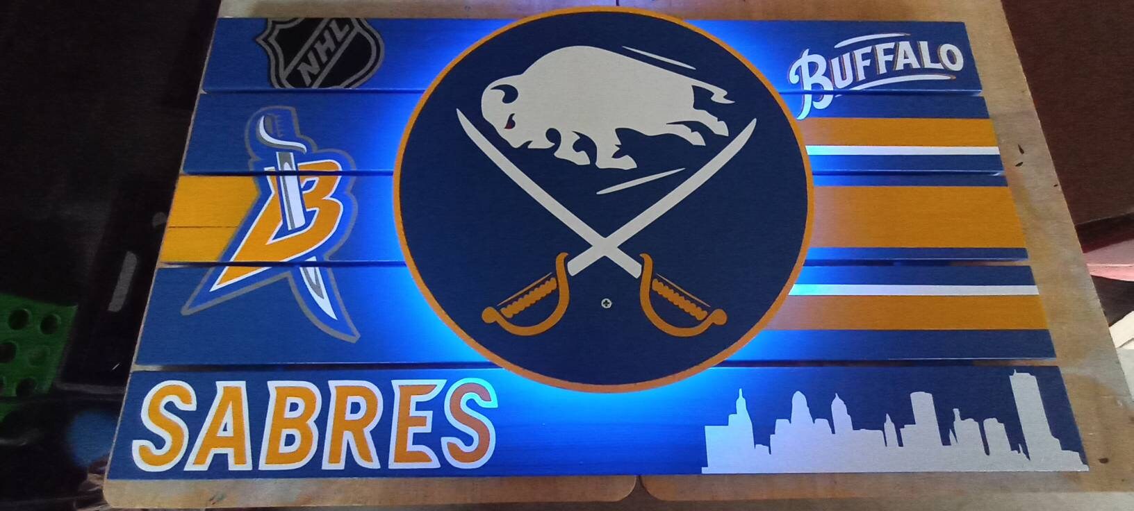 Buffalo Sabres Wooden LED Mn Cave Sign - Etsy