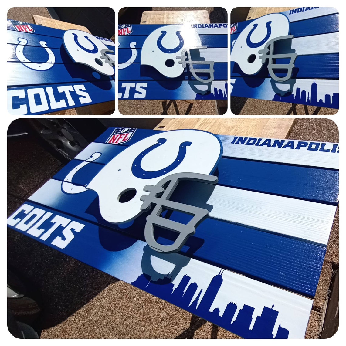 Indianapolis Colts Custom Wood Helmet Sign 26x15 - Etsy