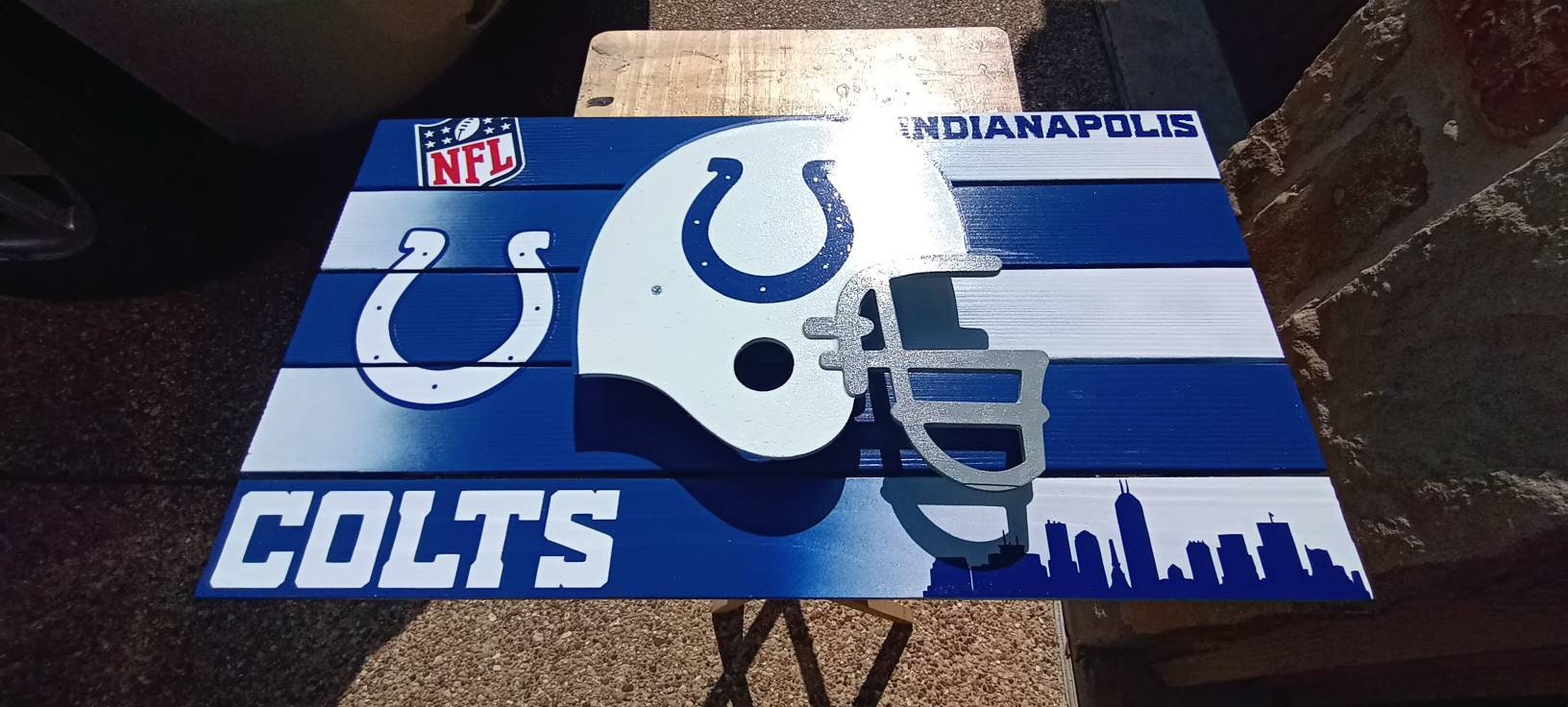 Indianapolis Colts Custom Wood Helmet Sign 26x15 - Etsy