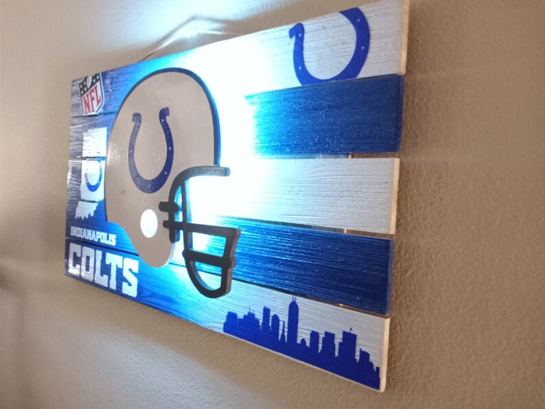 Indianapolis Colts Custom Wood Helmet Sign 26x15 - Etsy