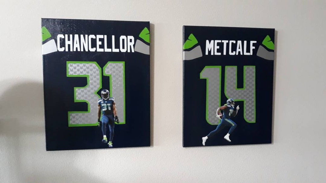 Seattle Seahawks Jersey Canvas Wall Decor Art - Etsy